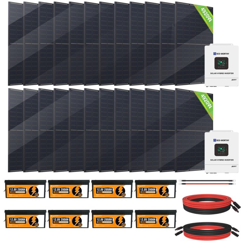 10000W Complete Off-Grid Solar Panel Kit | 10KW 120V/240V Output | 28 ...