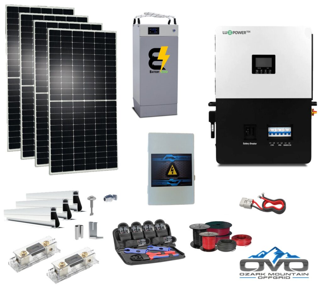 2.2KW Offgrid Solar Kit + 6KW LuxPower Split Phase 110/220V Inverter ...